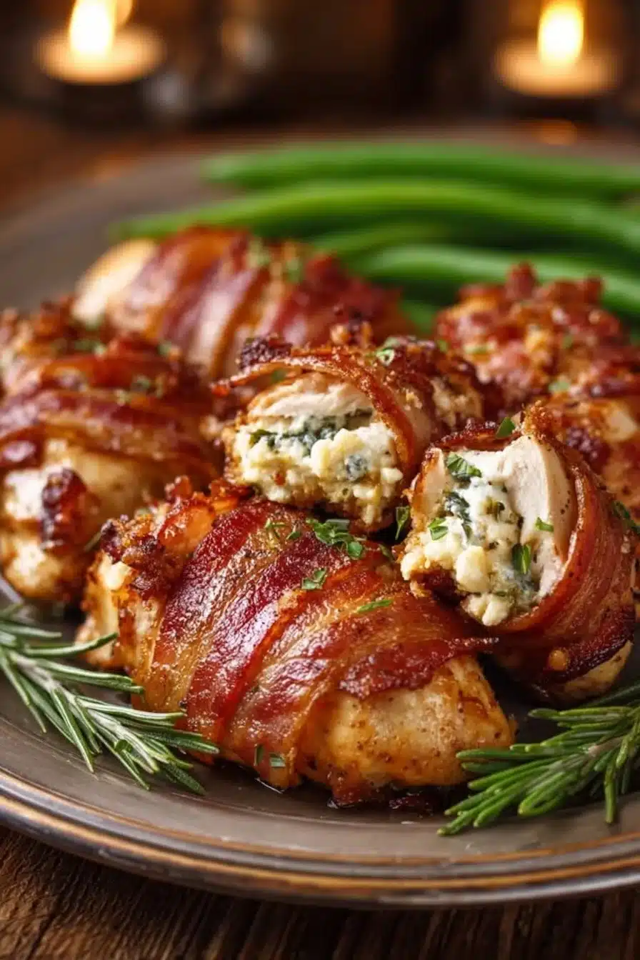 Bacon Wrapped Cream Cheese Stuffed Chicken Breast