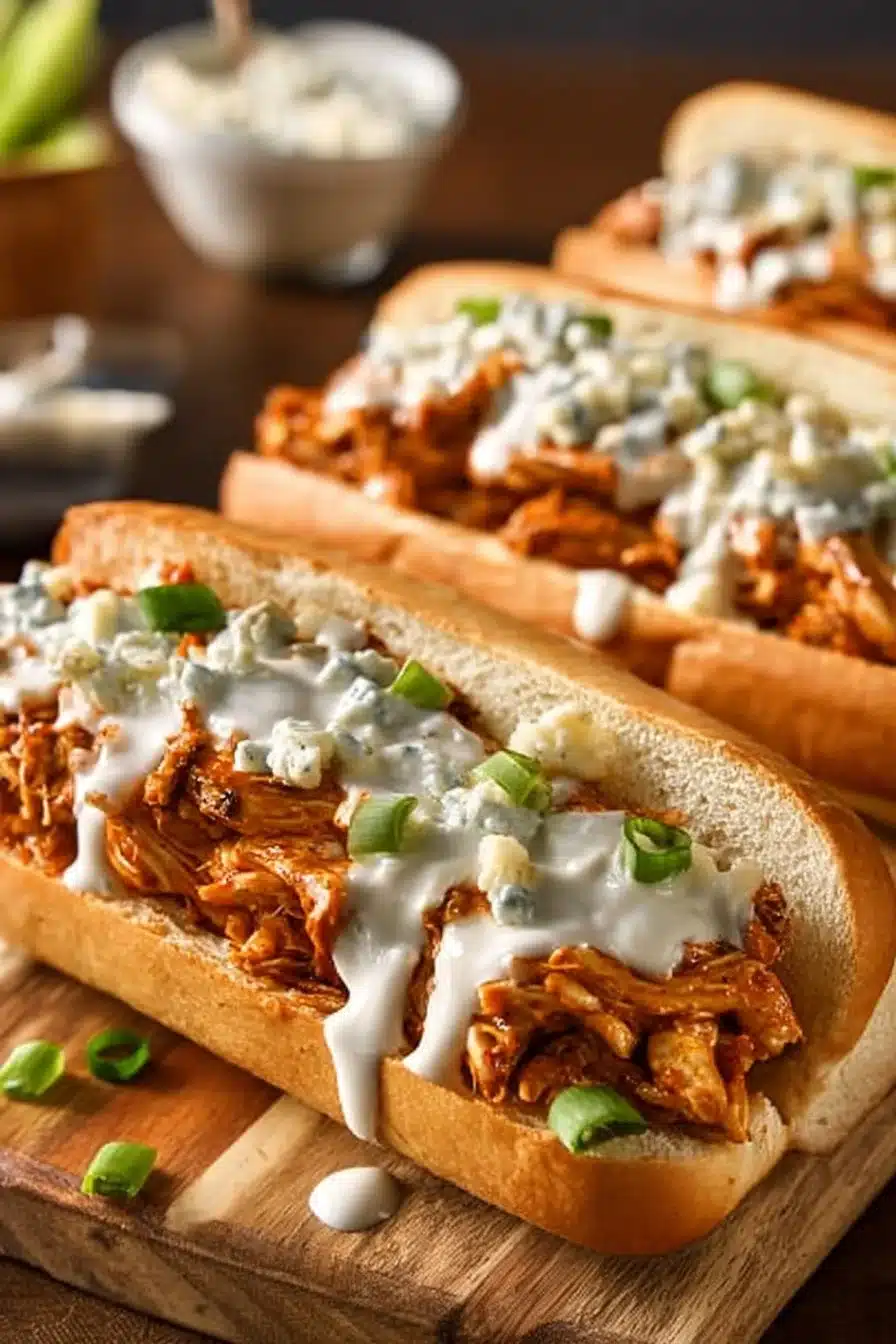 This Buffalo Chicken Pizza recipe is easy to make with blue cheese or ...