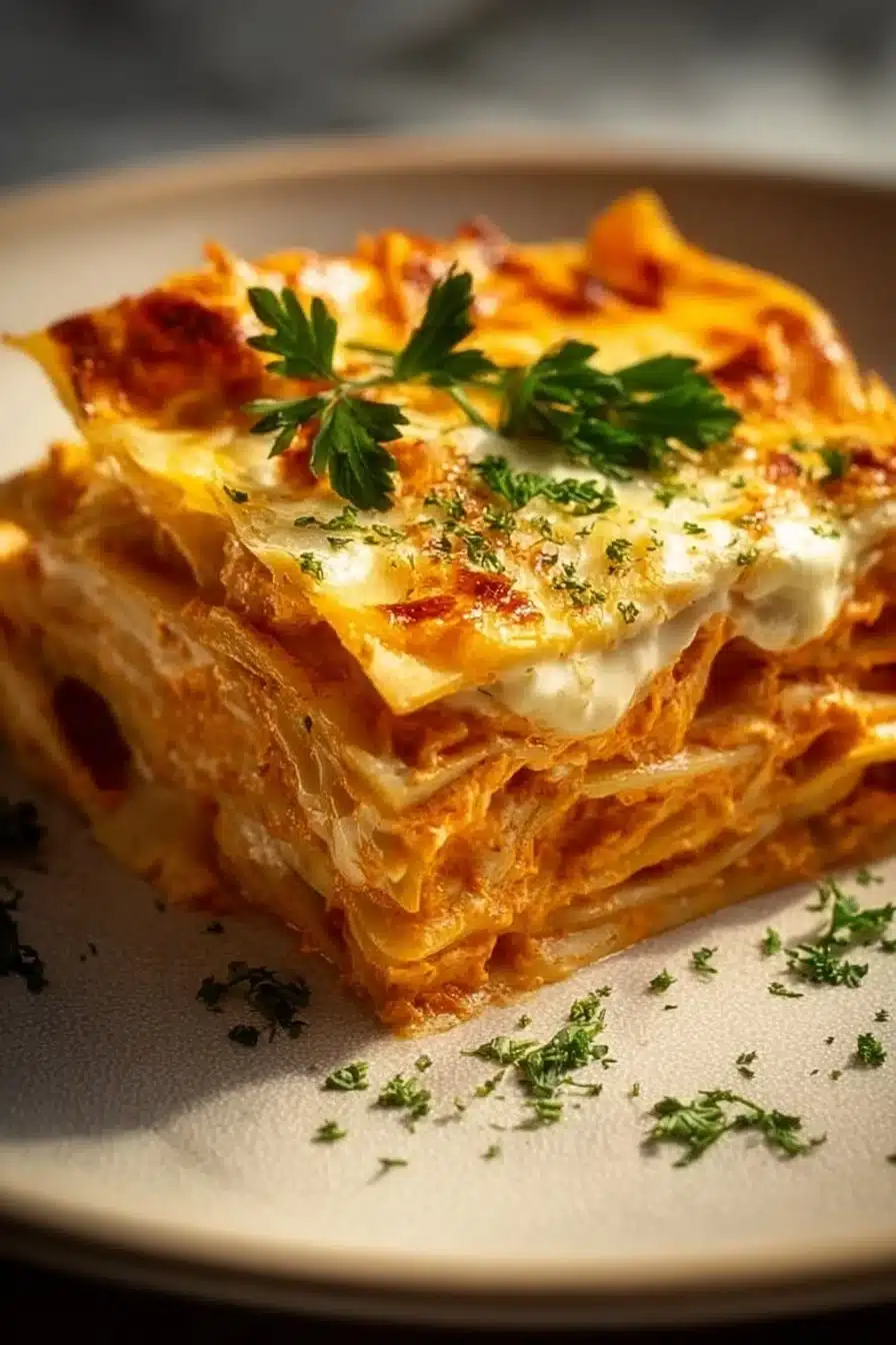 Cheesy Buffalo Ranch Chicken Lasagna