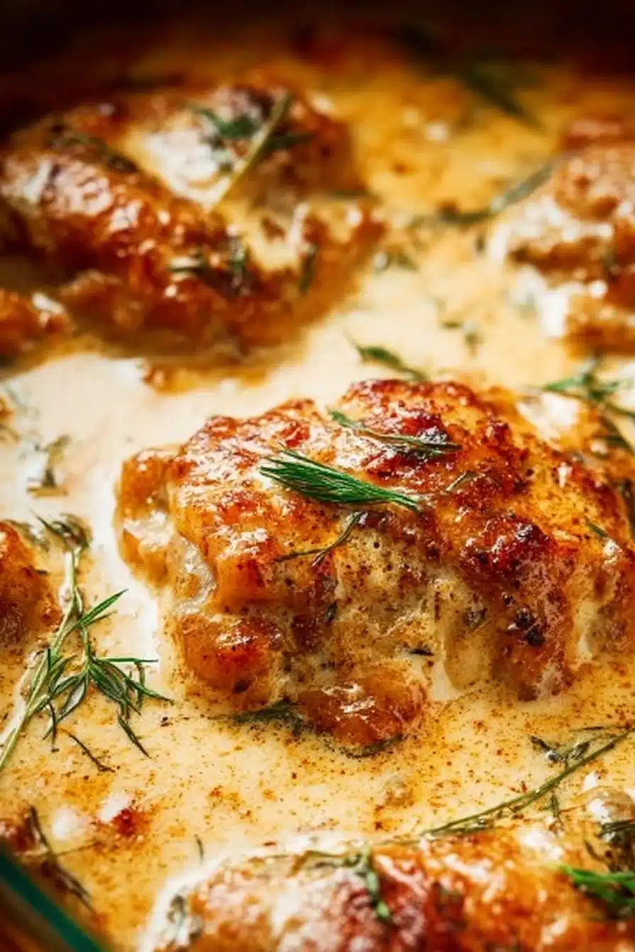 Creamy Oven Baked Chicken Thighs