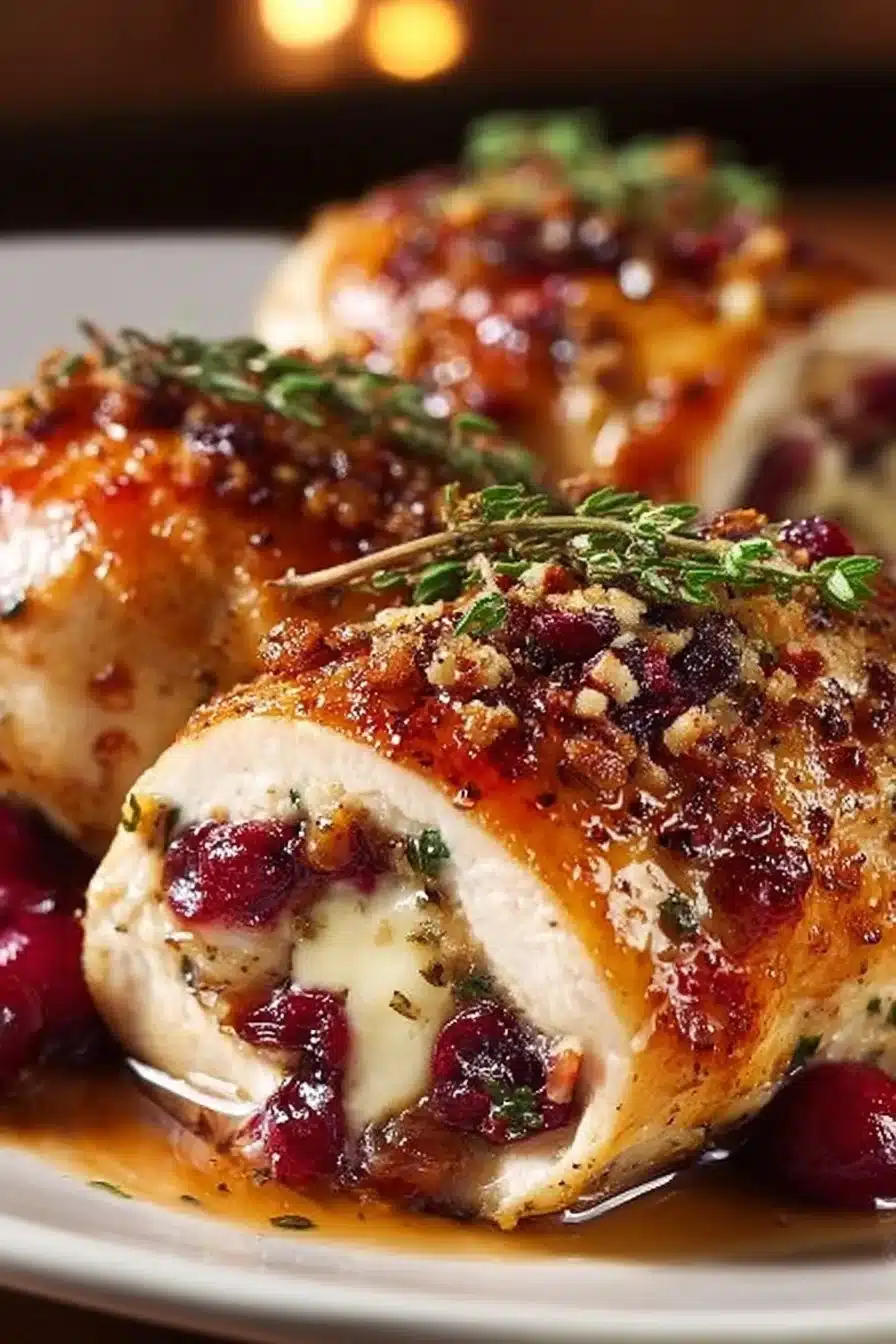 Impressive Cranberry Brie Stuffed Chicken
