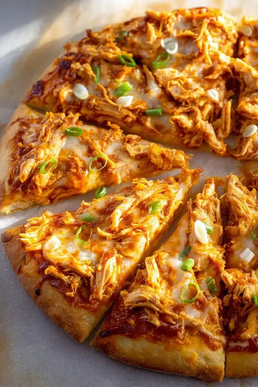 This Buffalo Chicken Pizza recipe is easy to make with blue cheese or ...